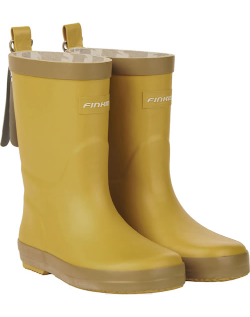 Finkid Natural rubber Wellies KUMI golden yellow/cinnamon shop online ...