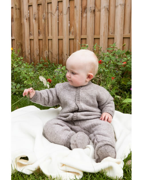 Joha Overall/Jumpsuit mit Knopfleiste aus Merino-Wollfleece - Sesam ...