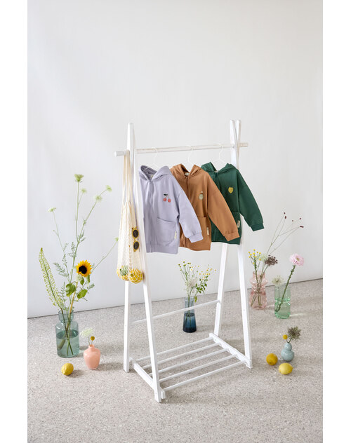 Lässig Sweat-Jacket with hood made of 100% organic cotton with cherry ...