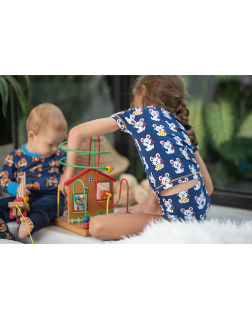 Maxomorra Pyjama kurz MOUSE blau SP22AX05-2216 GOTS kaufen | papiton.de