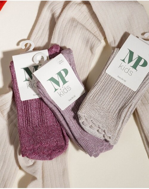 MP Denmark Glitter-Socks made from a Bamboo Viscose Blend - Mauve ...