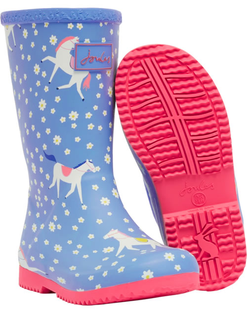 Tom Joule Wellingtons JNR ROLL UP WELLY blue horses shop online at Papiton.