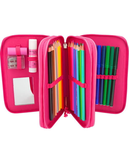 TOPModel Federtasche mit drei Fächern gefüllt Pailletten Star pink ...