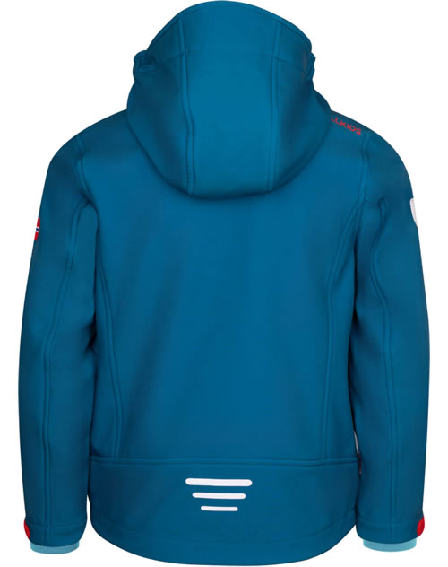 Trollkids Softshelljacke 'Kids Trollfjord' - Petrol/D. Blue/Spicy Red ...