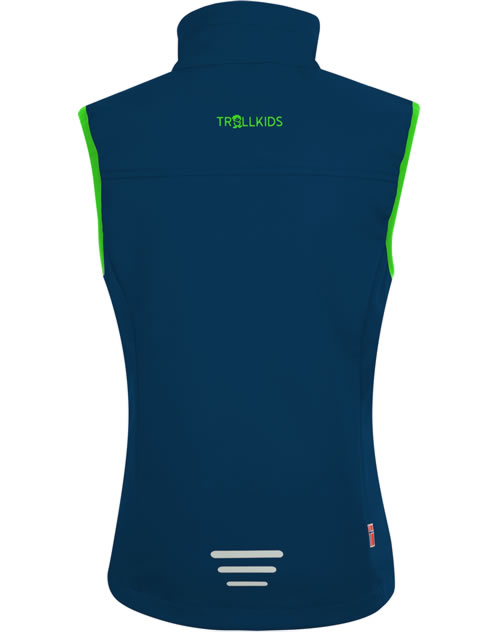 Trollkids Kids Softshell Vest KIDS TROLLFJORD - Navy/Light Green shop ...