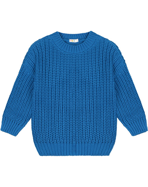Yuki Kinder-Strickpullover Chunky aus Bio-Baumwolle - Royal Blue kaufen ...
