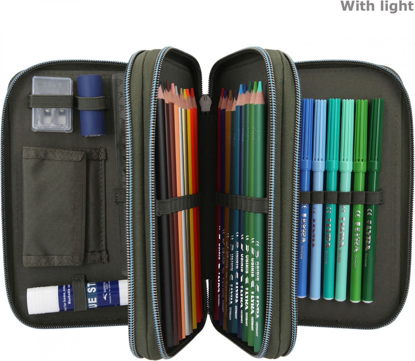 DINO WORLD Federtasche mit drei Fächern gefüllt LED 11460 kaufen ...