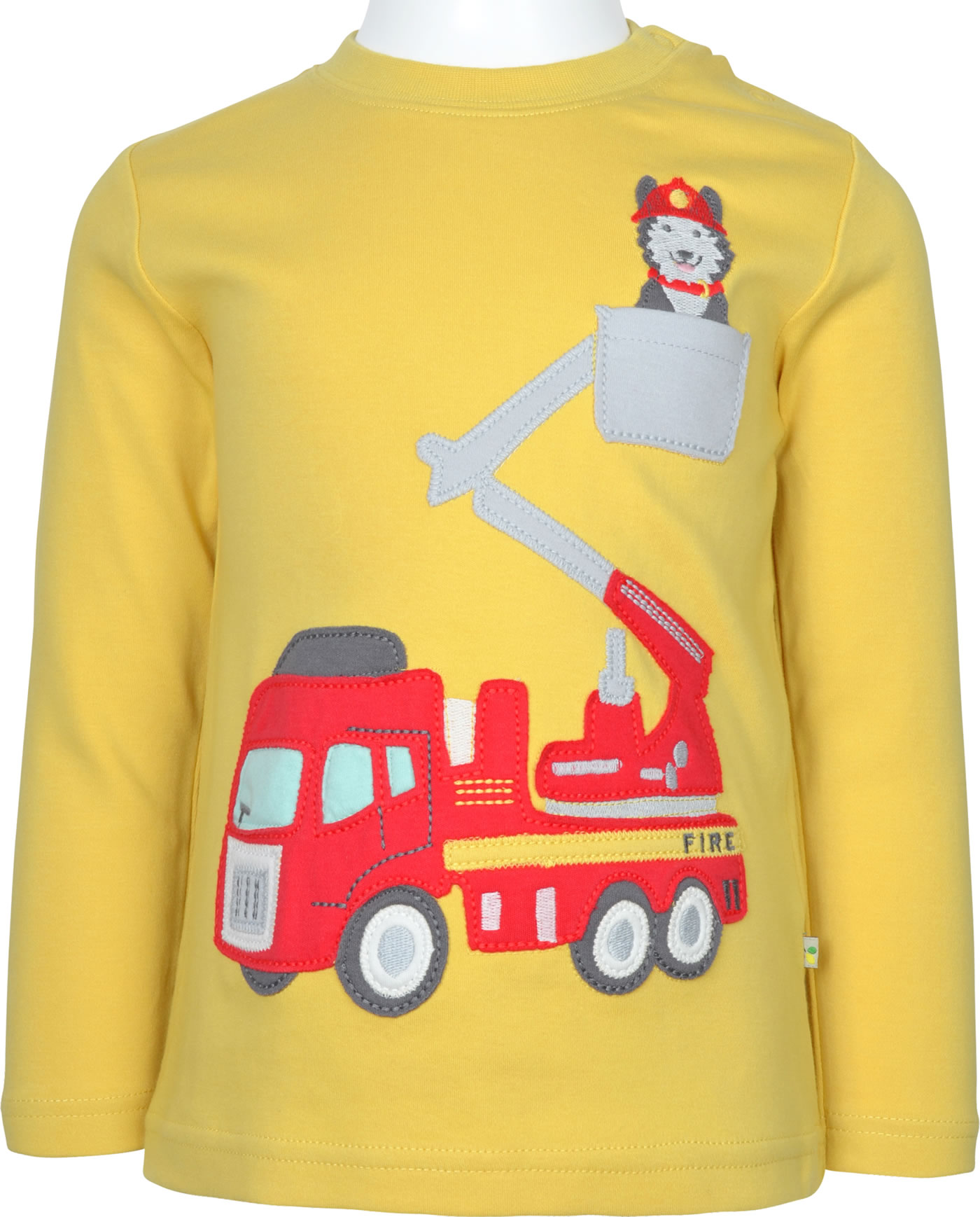 Frugi T-Shirt Langarm ADVENTURE APPLIQUE TOP bumblebee/fire engine ...