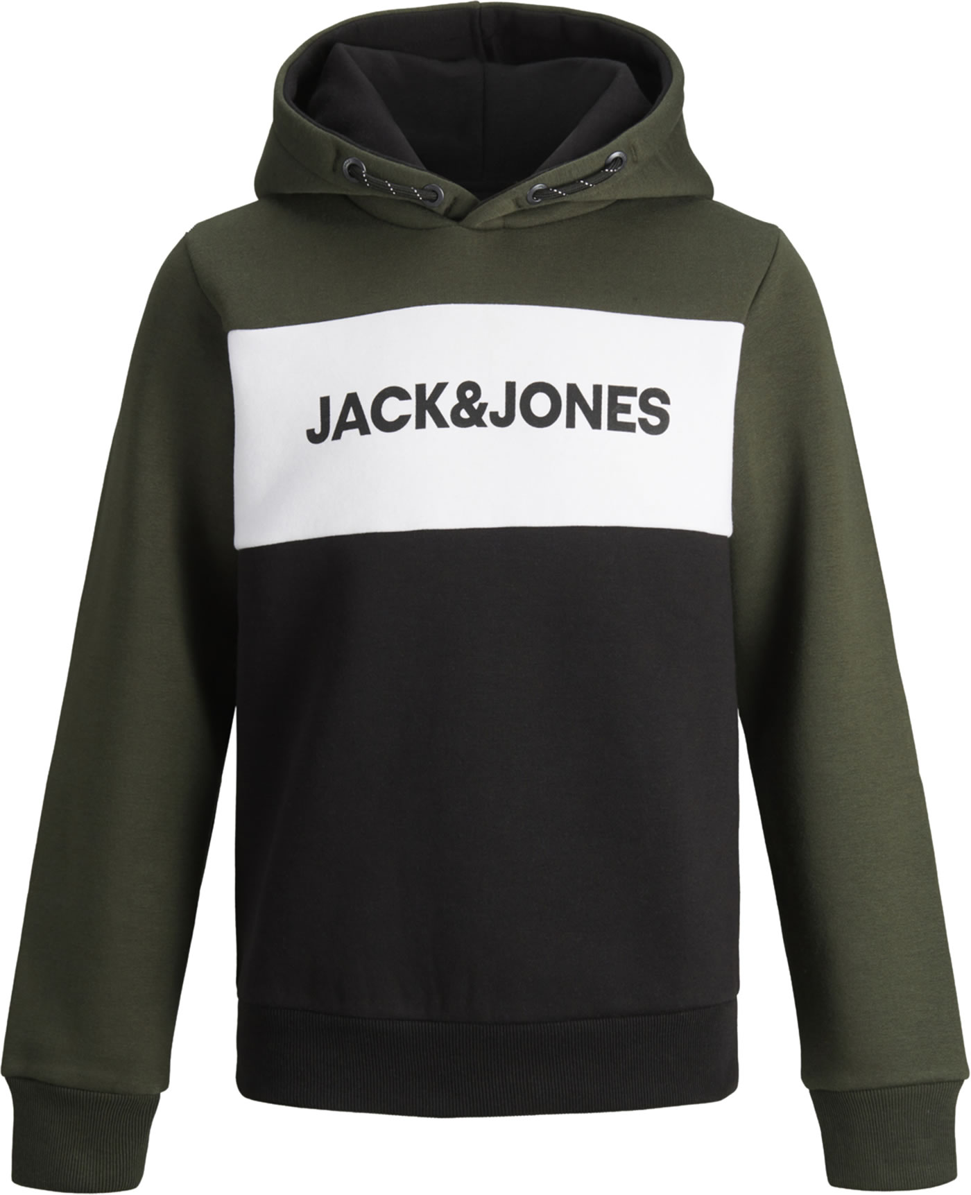 Jack & Jones Junior Sweat Hood JJELOGO forest night shop online at Papiton.