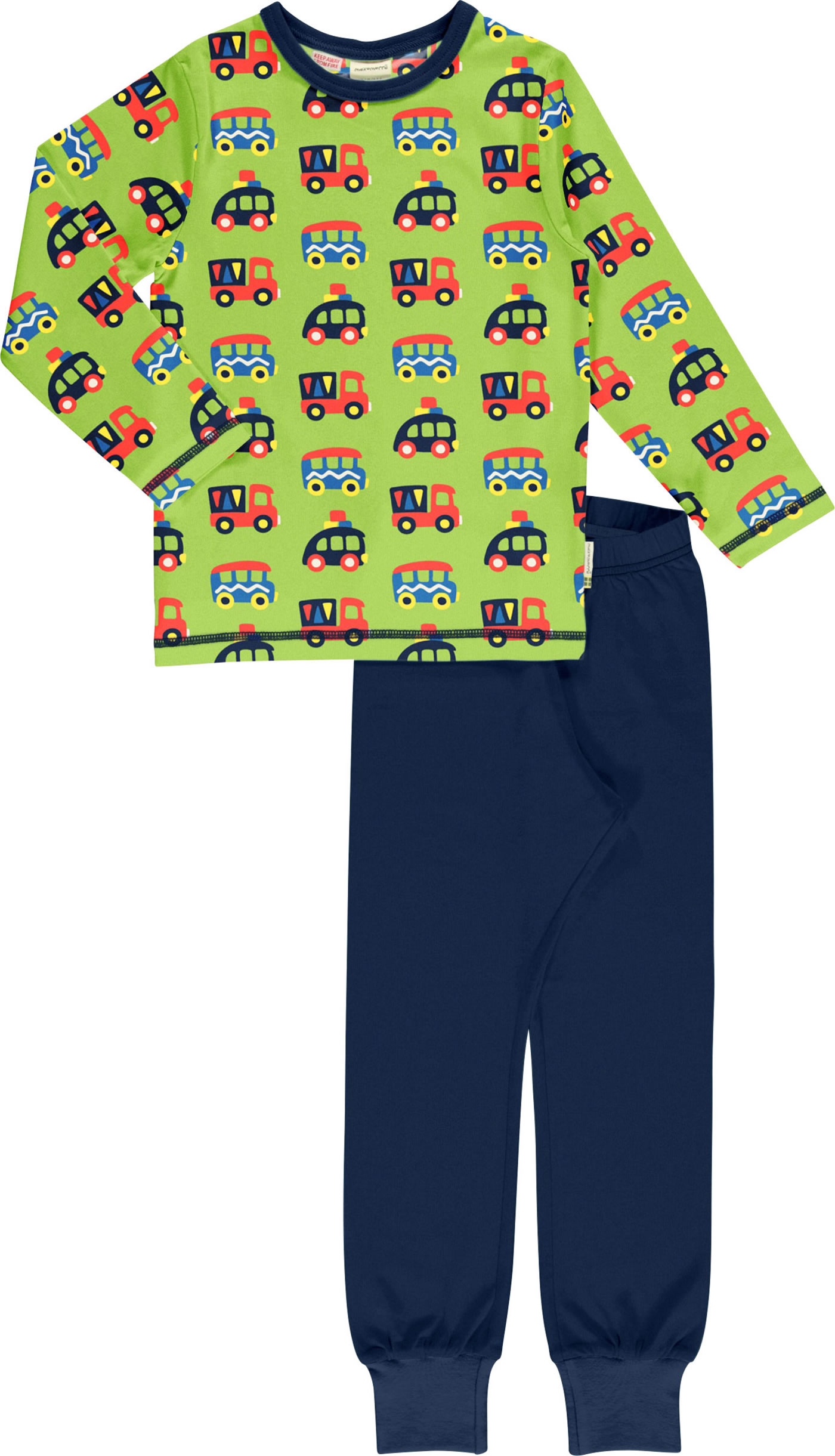 Maxomorra Pyjama lang BUNTE AUTOS grün/blau GOTS kaufen | papiton.de