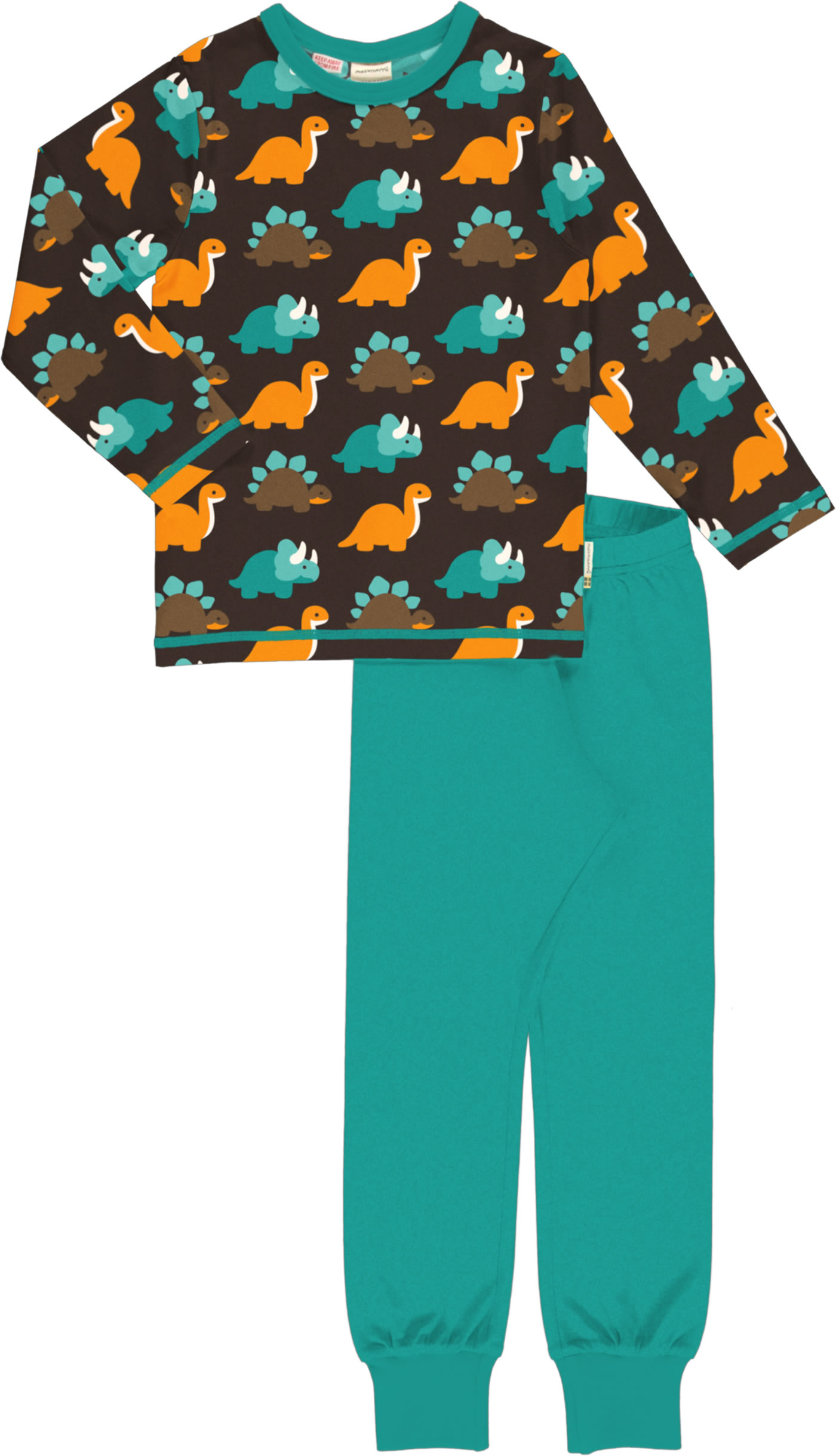 Maxomorra Pyjama lang DINOSAURS türkis/braun kaufen | papiton.de