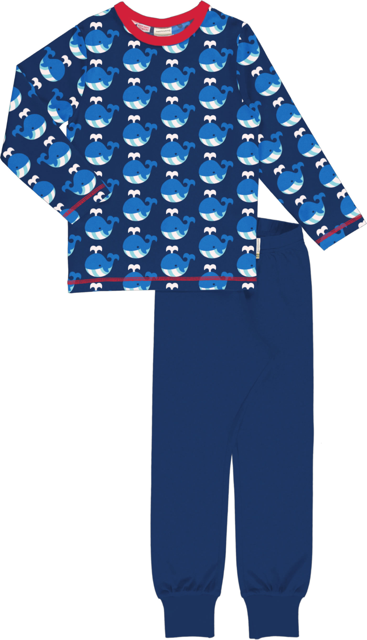 Maxomorra Pyjama lang WHALE blau/rot kaufen | papiton.de