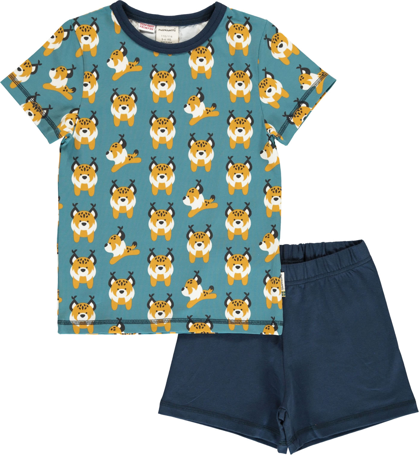 Maxomorra Pyjama Schlafanzug kurz LUCHS blau kaufen | papiton.de