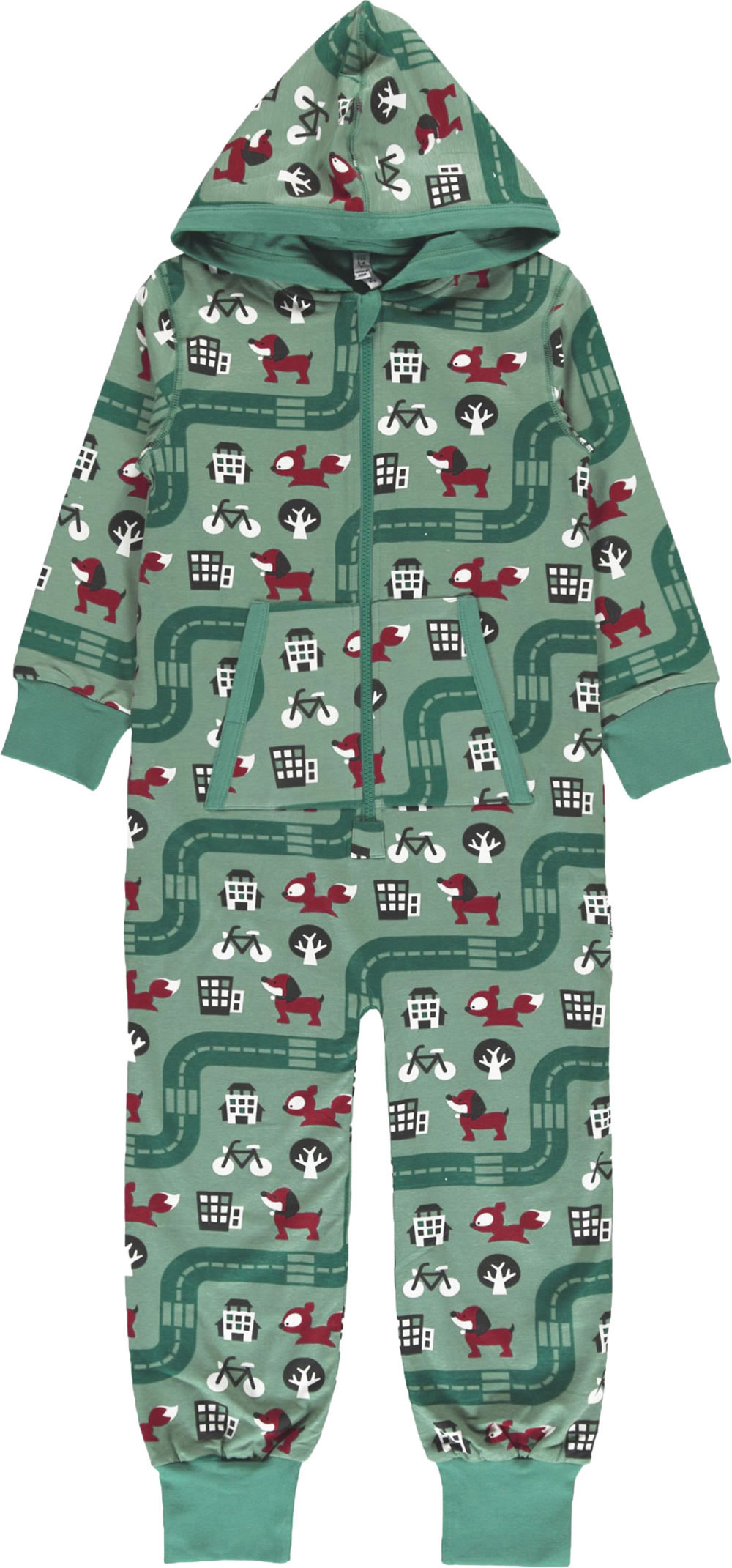 Maxomorra Sweat-Overall mit Kapuze BIG CITY petrol GOTS kaufen | papiton.de