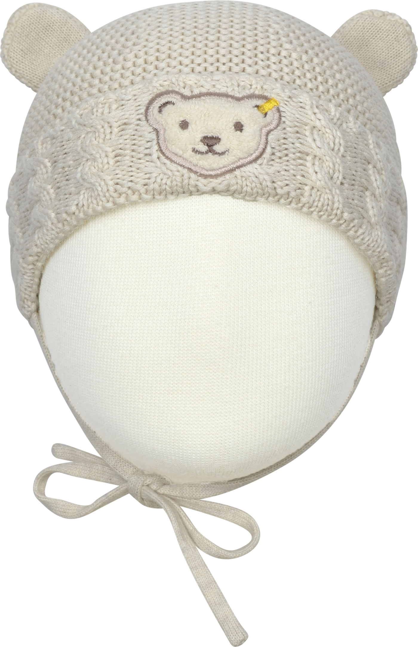 Steiff Baby-Strickmütze m.Bindeband BEAR HUGS sandshell kaufen | papiton.de