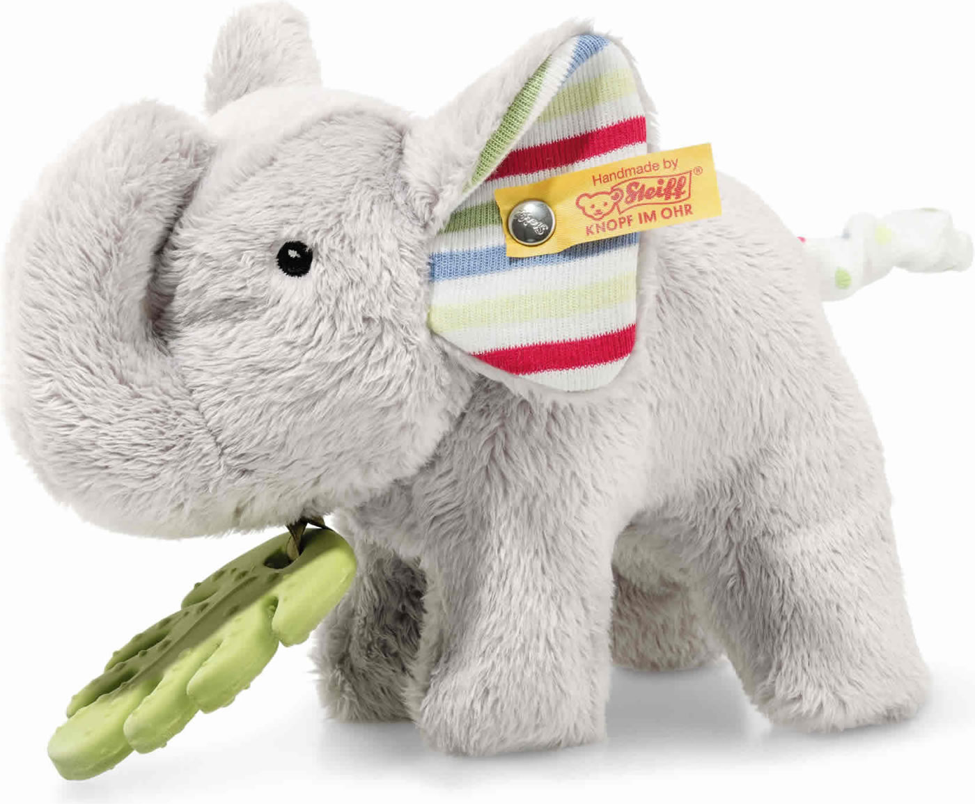 Steiff Éléphant Timmi avec hochet et oreilles crépitantesn 17 cm gris