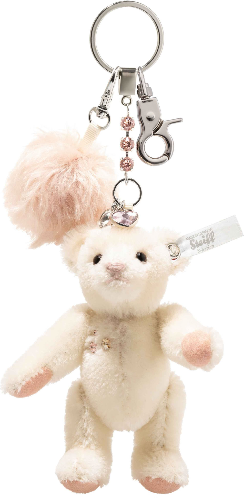 Steiff Schlüsselanhänger Teddybär Susanna 11 cm Mohair weiß 034657 ...