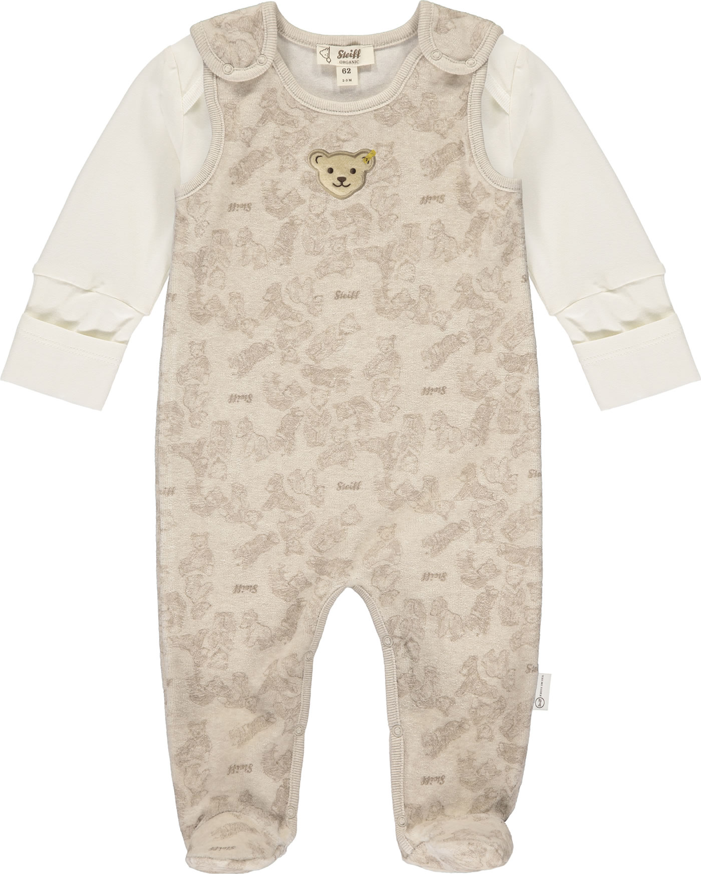 Steiff Set Strampler und Shirt BEAR HUGS Velour sandshell kaufen ...