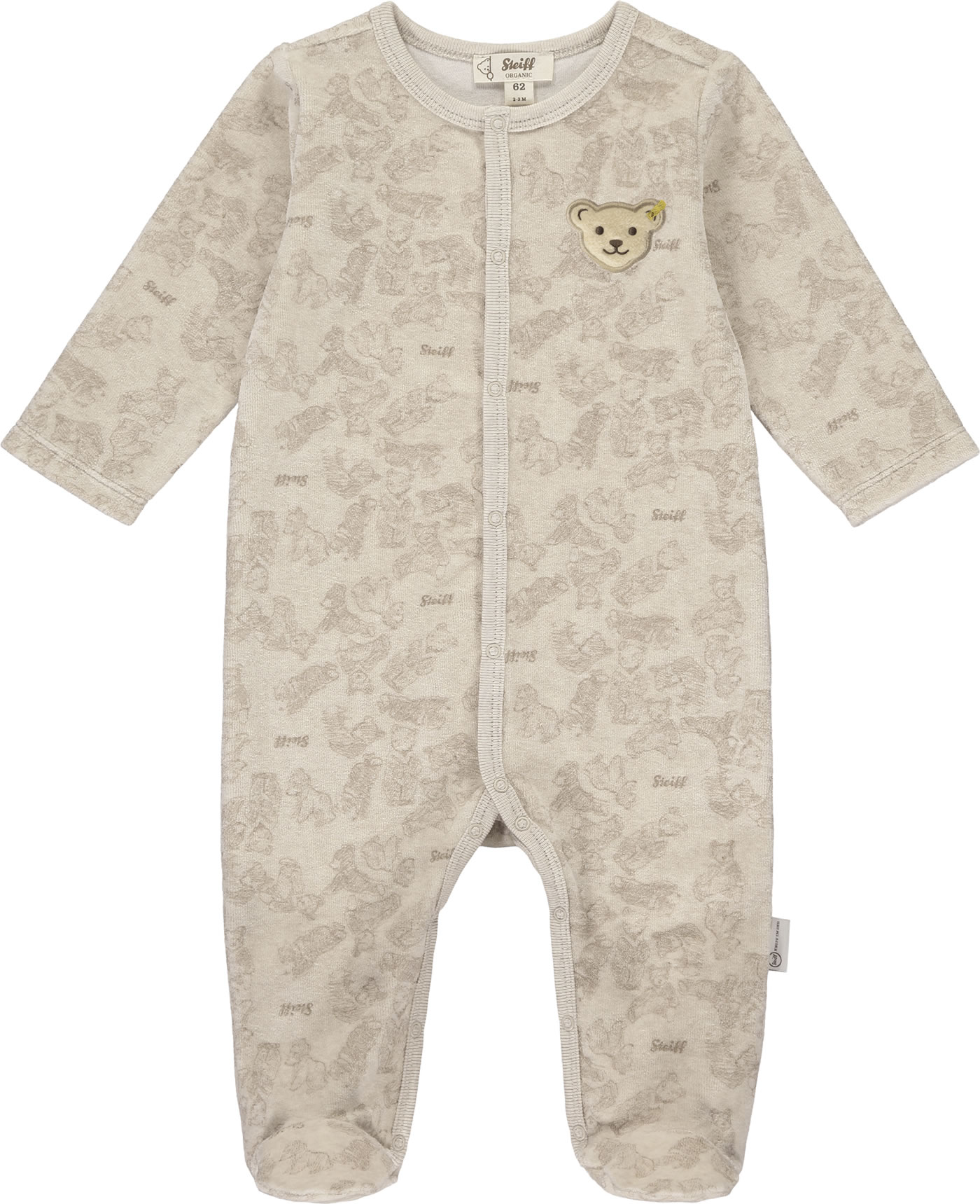 Steiff Strampler Langarm BEAR HUGS Velour sandshell kaufen | papiton.de