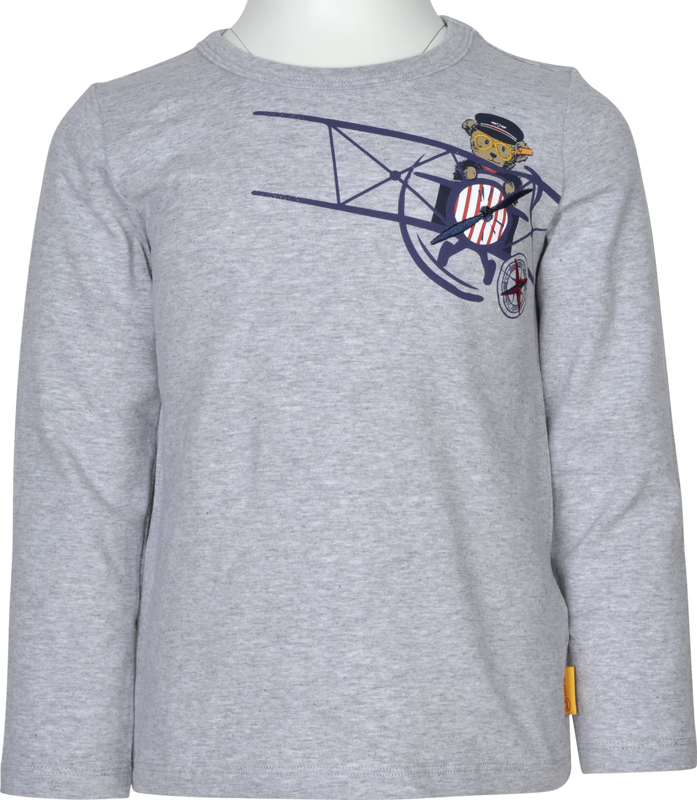 Steiff T-Shirt Langarm AIRPLANE Mini Boys soft grey melange kaufen ...