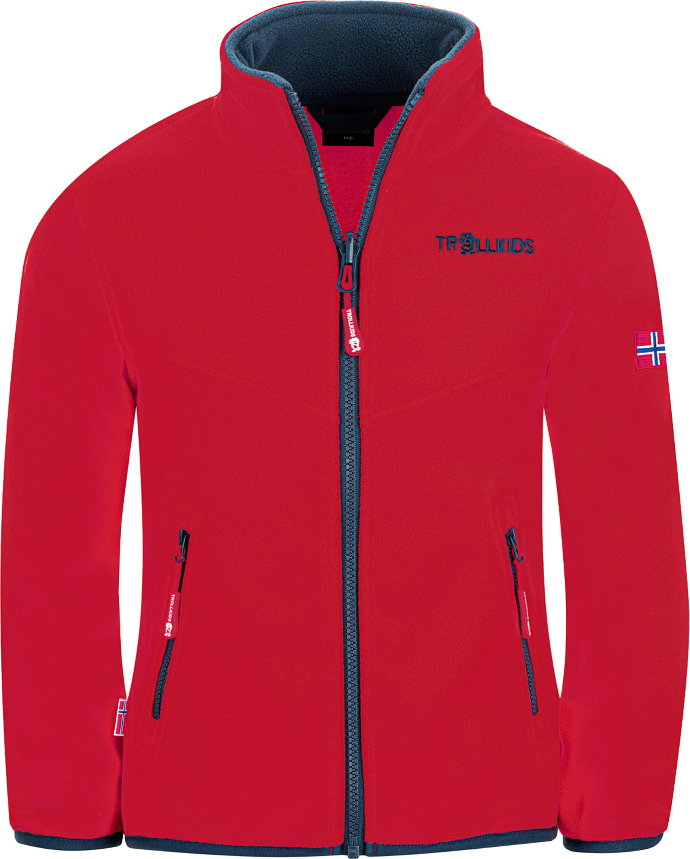 Trollkids Kids 3in1 Allweather Jacket BRYGGEN bright red/mystic blue ...